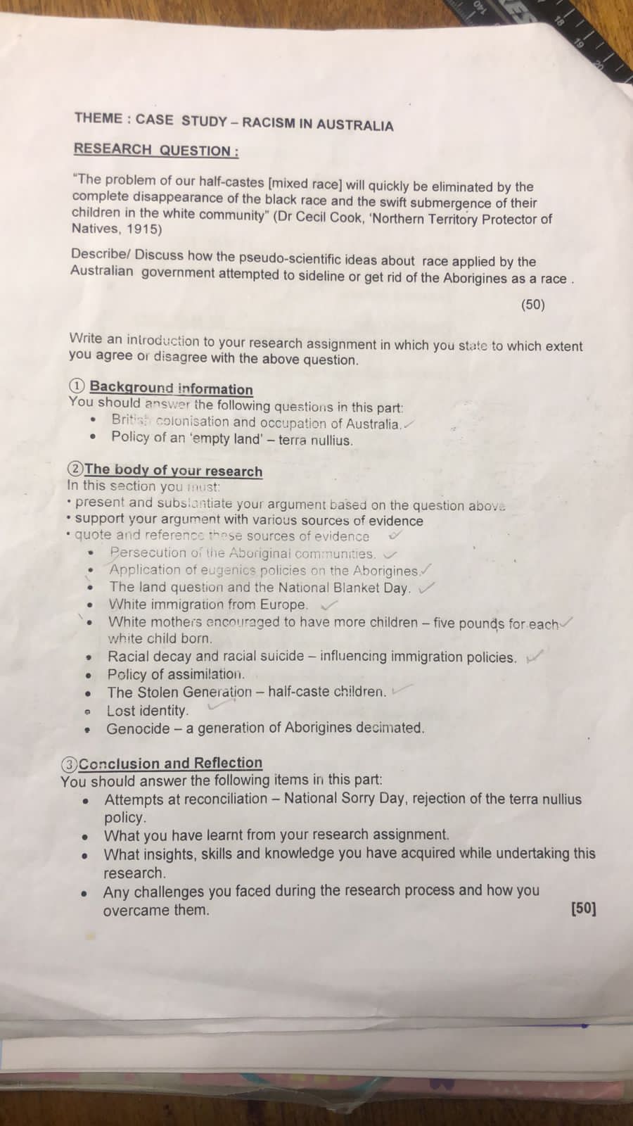 THEME : CASE STUDY-RACISM IN AUSTRALIA RESEARCH | Chegg.com