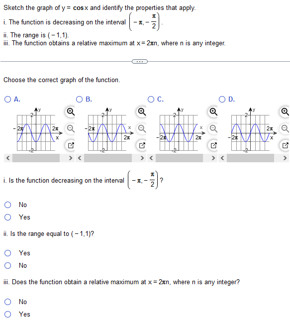 Solved Sketch the graph of y=cosx and identify the | Chegg.com