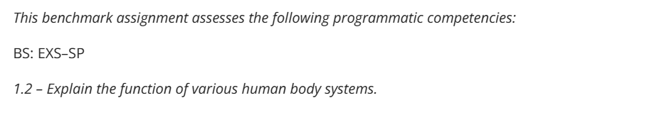 Solved This benchmark assignment assesses the following | Chegg.com