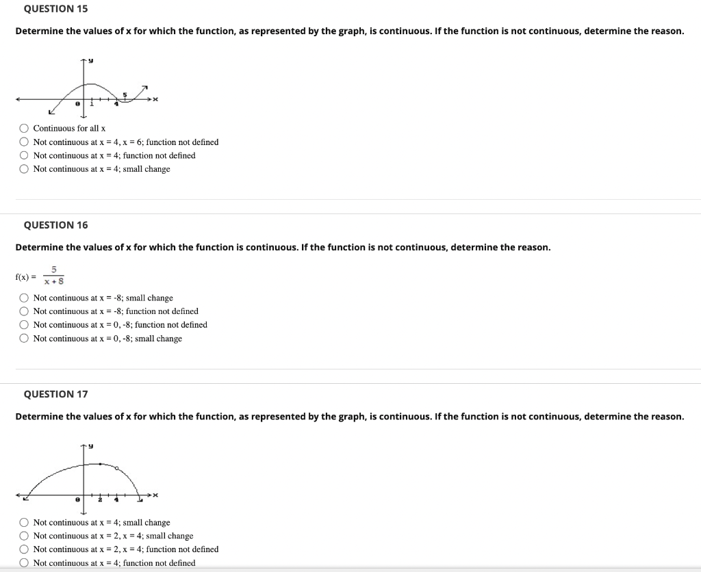 Solved Determine the values of x for which the function, as | Chegg.com