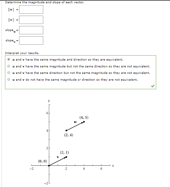 Solved Determine the magnitude and slope of each vector. 111 | Chegg.com