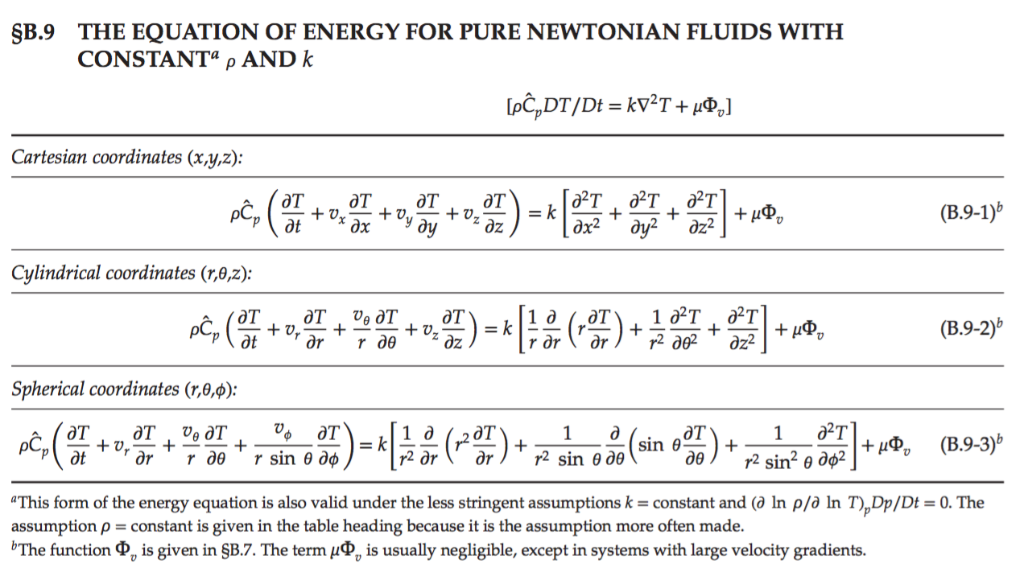 ŞB.9 THE EQUATION OF ENERGY FOR PURE NEWTONIAN | Chegg.com