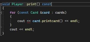 Solved Trying to define print function by using printcard | Chegg.com