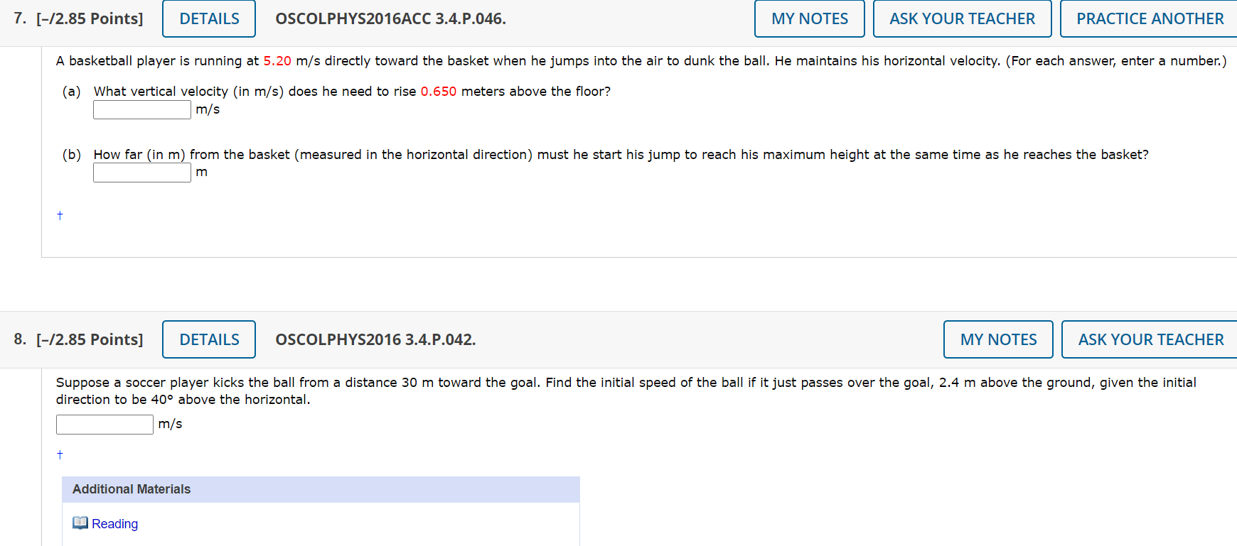 Solved SNHU PHY 150 Module 8 WebAssign questions | Chegg.com