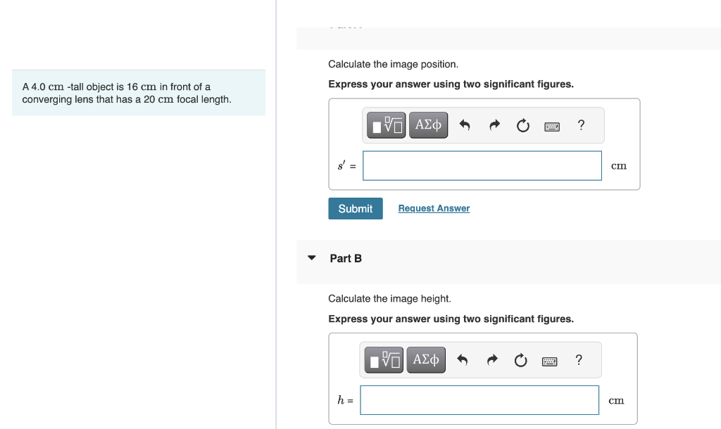 Solved Calculate the image position. A 4.0 cm-tall object is | Chegg.com
