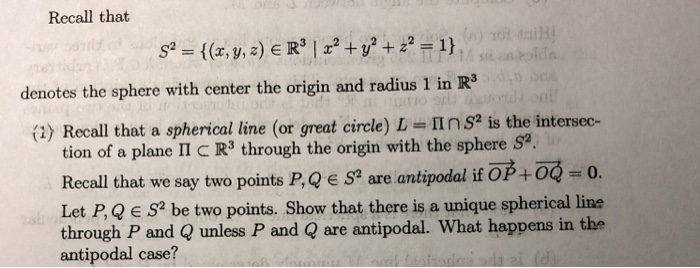 Solved Recall that denotes the sphere with center the origin | Chegg.com