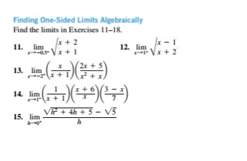 Solved Finding One-Sided Limits Algebraically Find the | Chegg.com