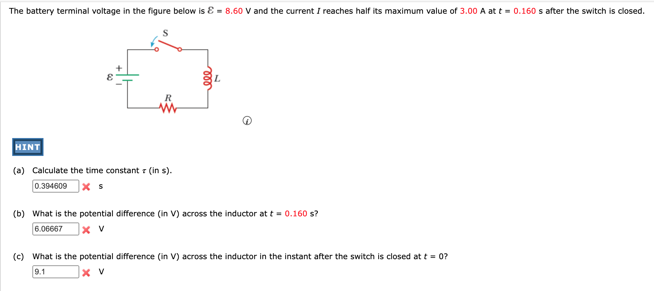 Solved The battery terminal voltage in the figure below is | Chegg.com