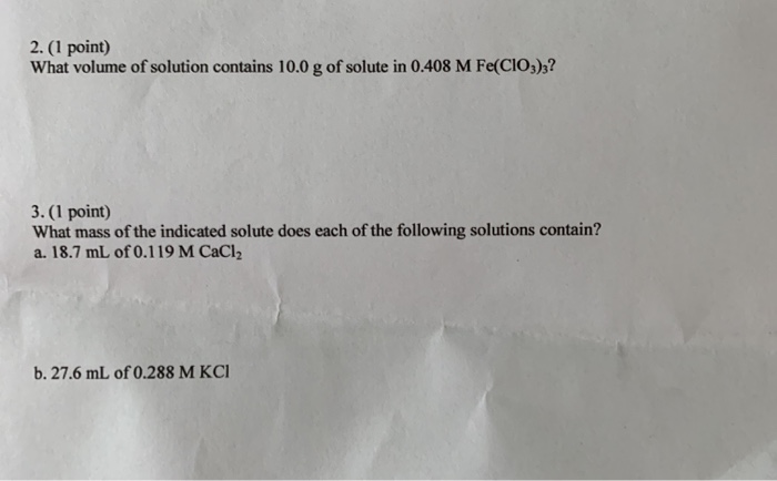 Solved 2. (1 point) What volume of solution contains 10.0 g | Chegg.com