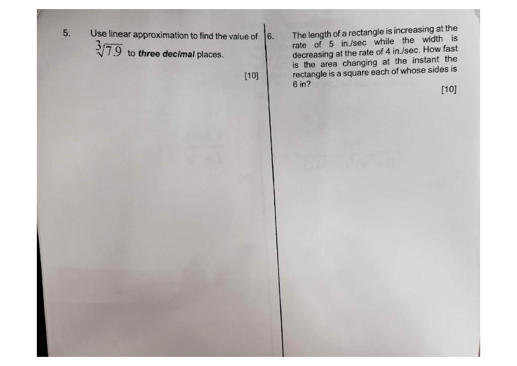 Solved 5. Use linear approximation to find the value of 6. | Chegg.com