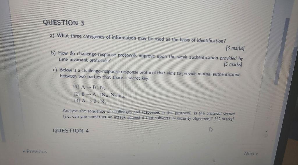 Solved a) What three categories of information may be used | Chegg.com
