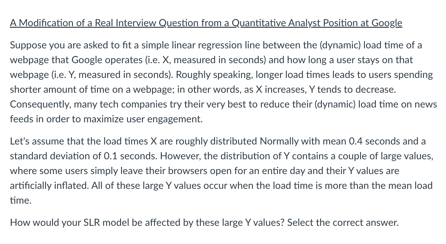 Solved A Modification of a Real Interview Question from a | Chegg.com