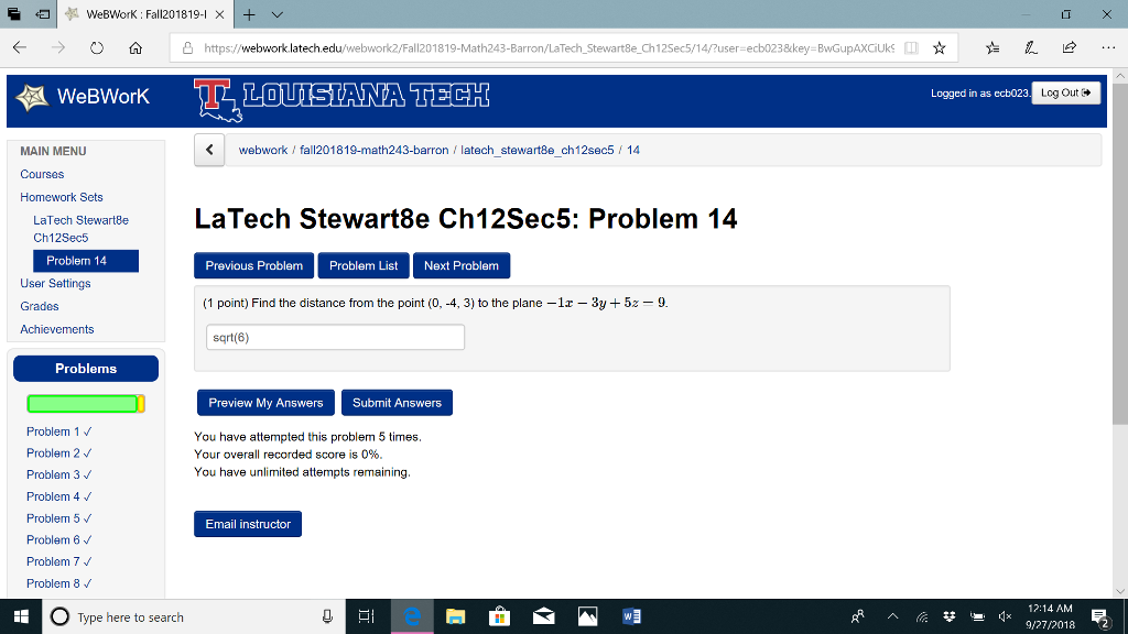 Solved T X ← → 。 仚 凸 https://webwork atech.edu webwork2 | Chegg.com