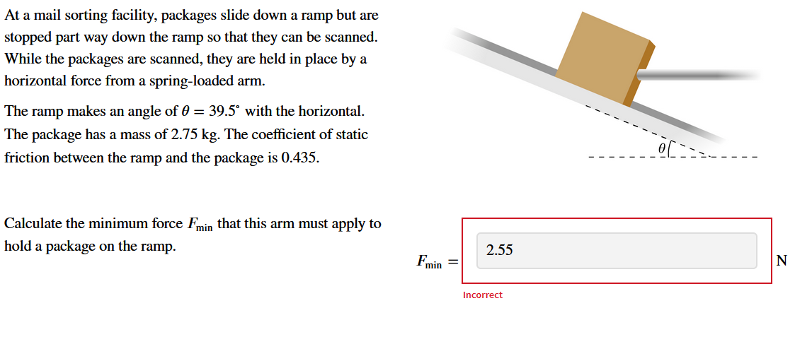 Solved At a mail sorting facility, packages slide down a | Chegg.com