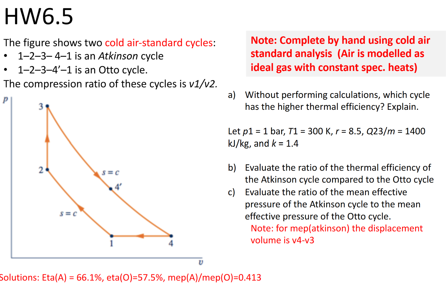 Solved by an EXPERT HW6.5The figure shows two cold air-standard | Chegg.com