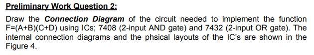 Solved Preliminary Work Question 2: Draw the Connection | Chegg.com
