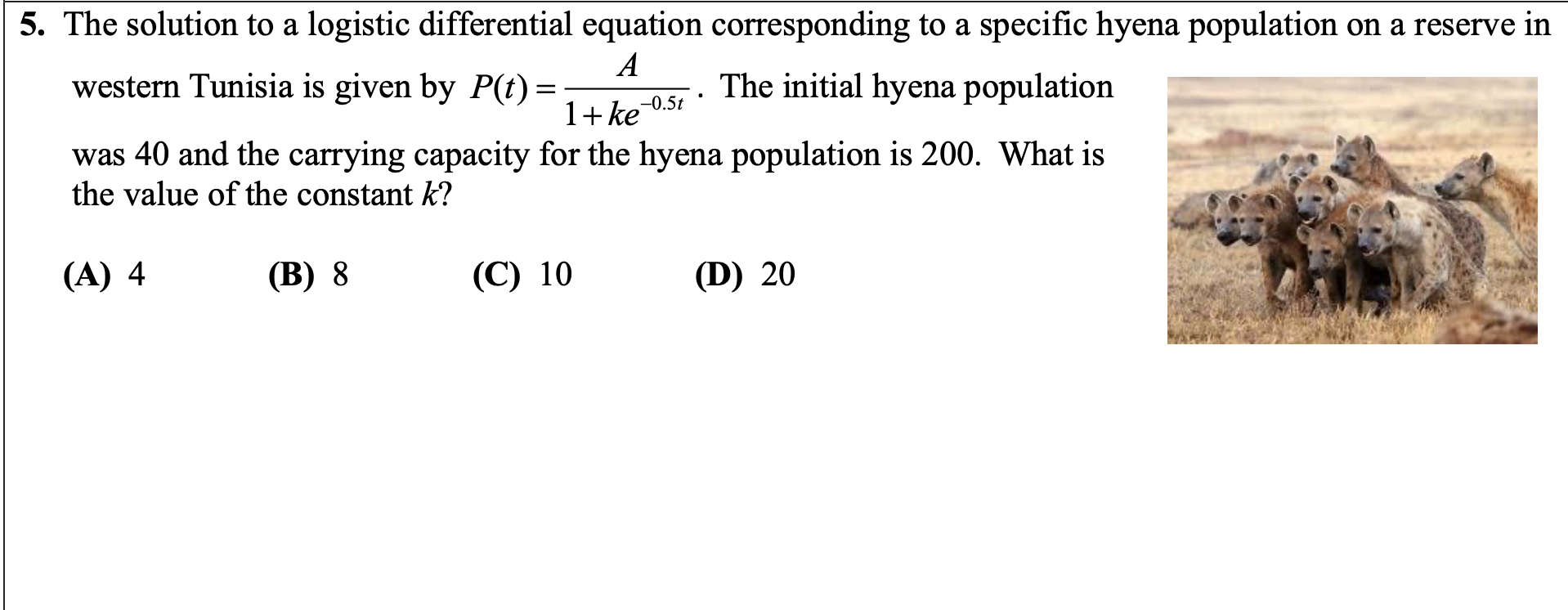 Solved 5. The solution to a logistic differential equation | Chegg.com