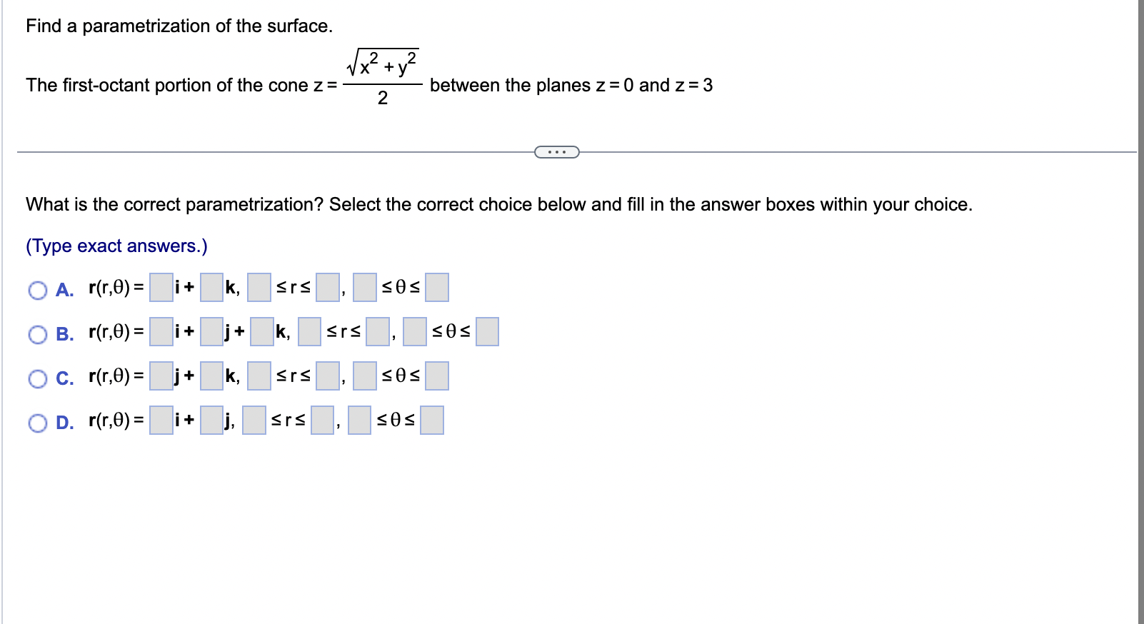 Solved Find a parametrization of the surface. The | Chegg.com