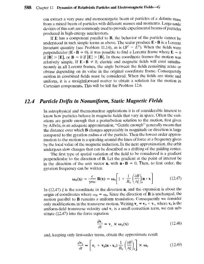 Solved 588 Chapter 12 Dynamics of Relativistic Particles and | Chegg.com