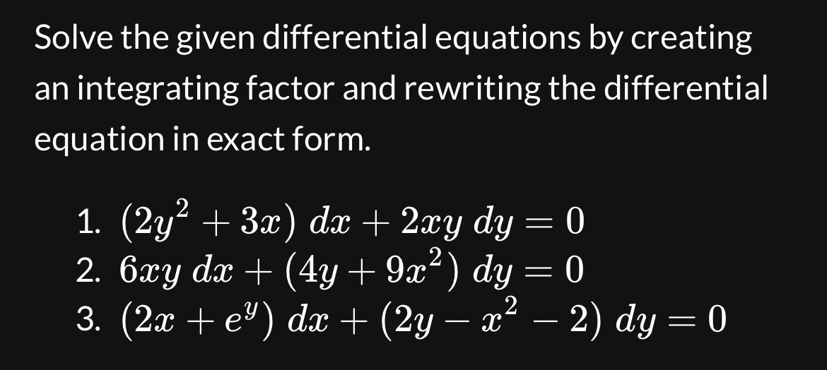 Solved Solve the given differential equations by creatingan | Chegg.com