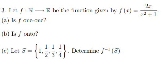 Solved 3. Let f:N R be the function given by f(x)=x2+12x. | Chegg.com