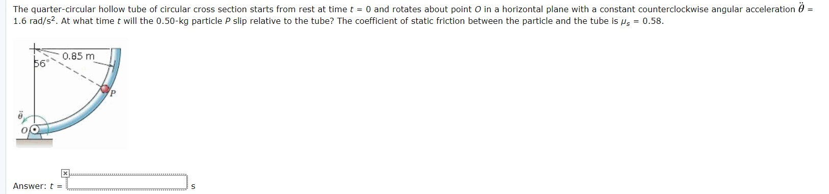 Solved The quarter-circular hollow tube of circular cross | Chegg.com