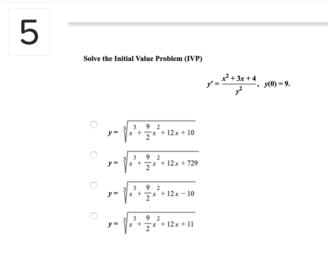 Solved ur Solve the Initial Value Problem (IVP) x2 + 3x + 4 | Chegg.com