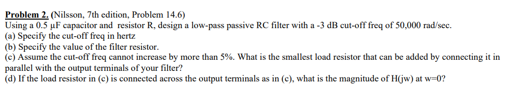 Solved Problem 2. (Nilsson, 7th edition, Problem 14.6) Using | Chegg.com