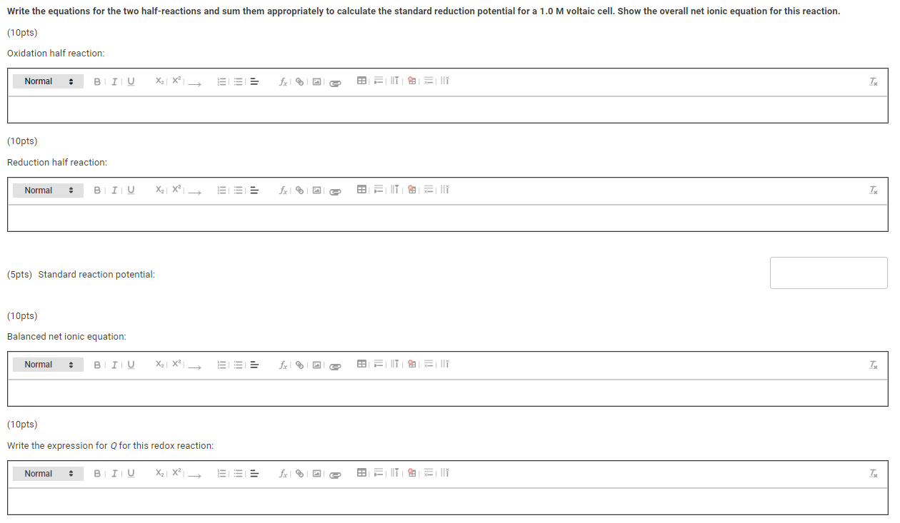 Solved Volatic Cell Data Collection 1.04 Observed potential | Chegg.com