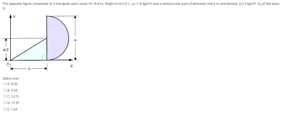 Solved The opposite figure composed of a triangular part | Chegg.com