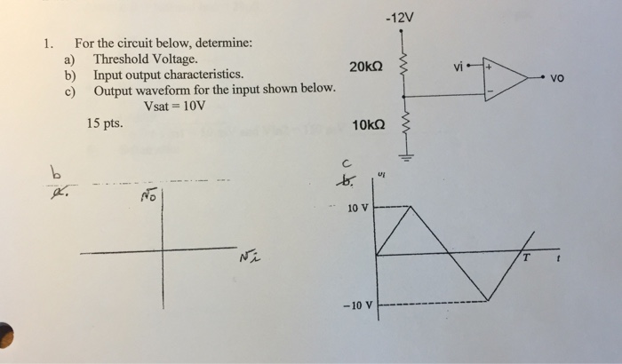 Solved For the circuit below, determine: a) Threshold | Chegg.com