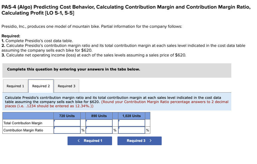 Solved PA5-4 (Algo) Predicting Cost Behavior, Calculating | Chegg.com