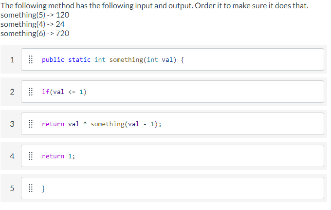 Solved The following method has the following input and | Chegg.com