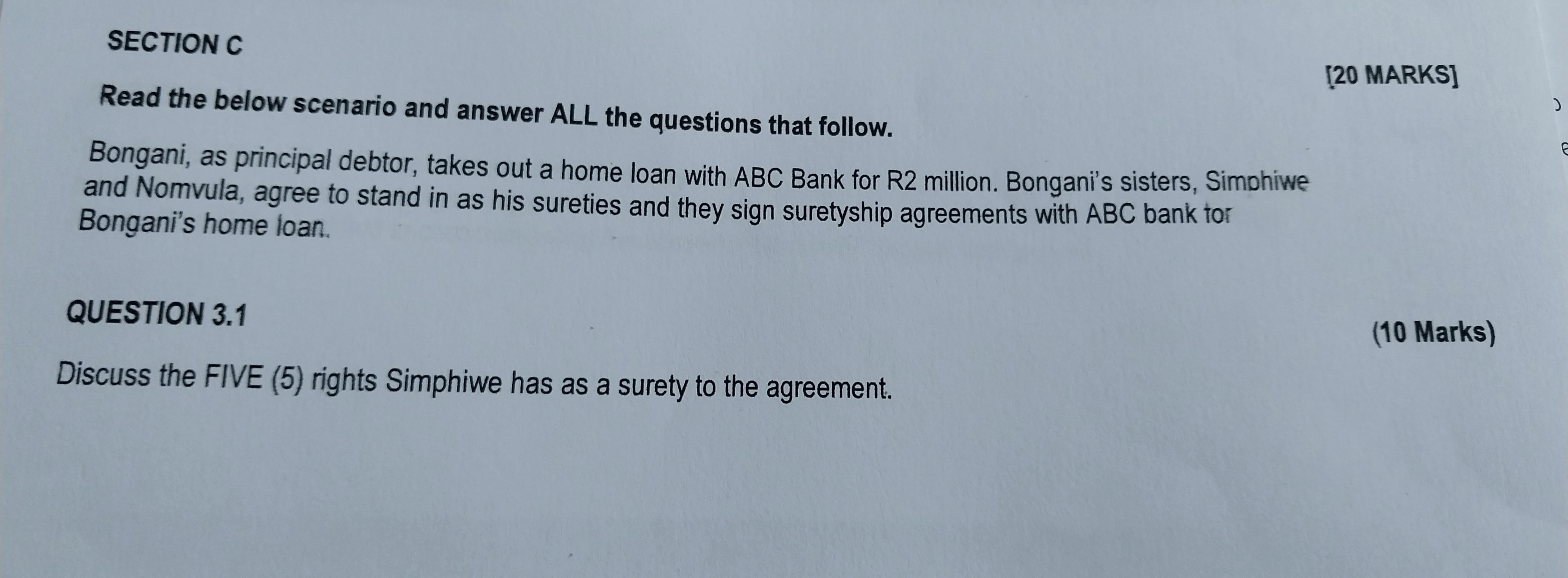 Solved SECTION C[20 ﻿MARKS]Read the below scenario and | Chegg.com