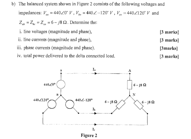 Solved b) The balanced system shown in Figure 2 consists of | Chegg.com