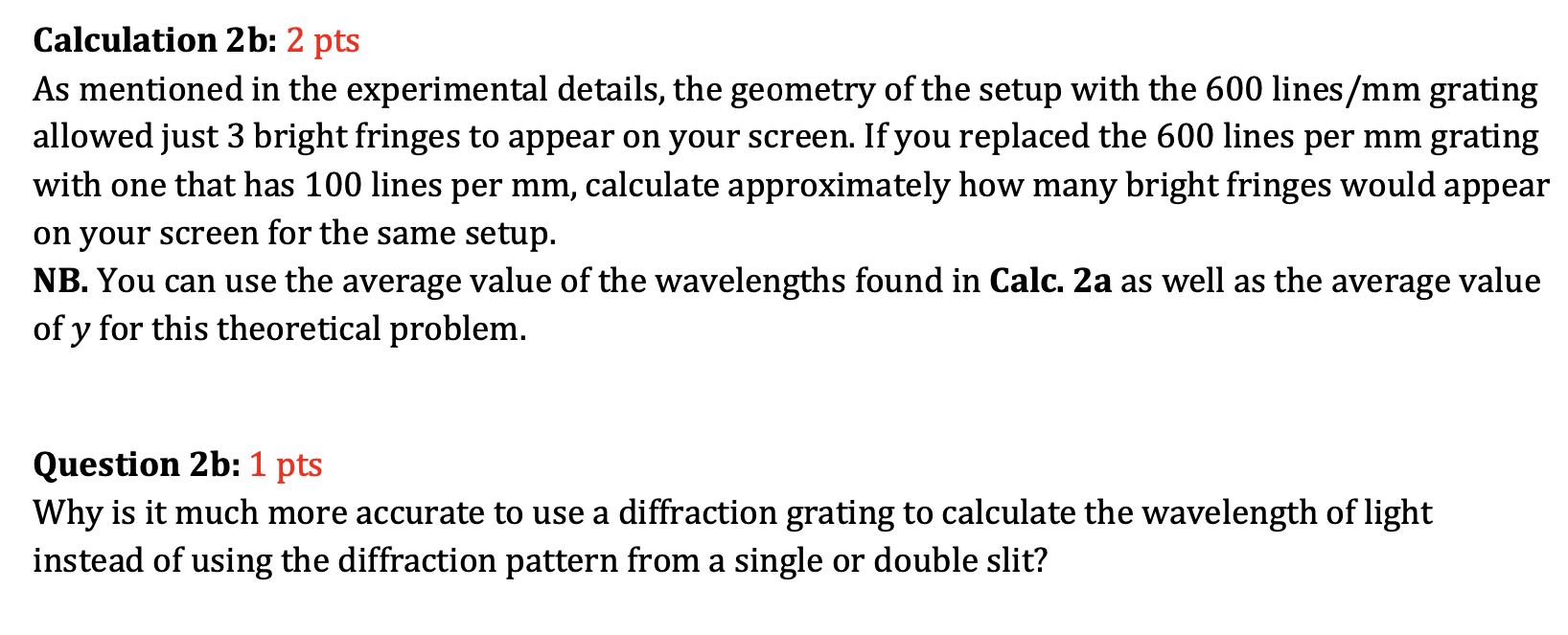 Solved Calculation 2b: 2 pts As mentioned in the | Chegg.com