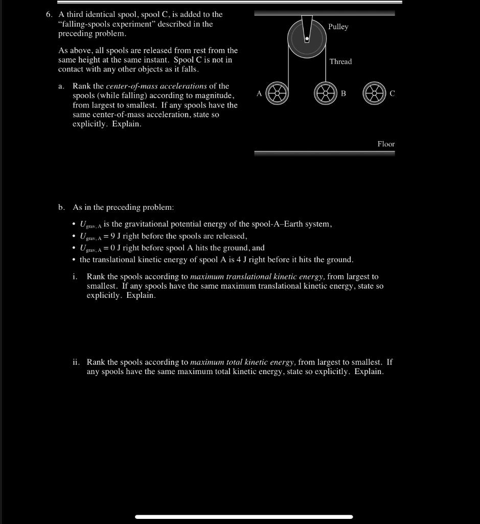Solved As above, all spools are released from rest from the | Chegg.com