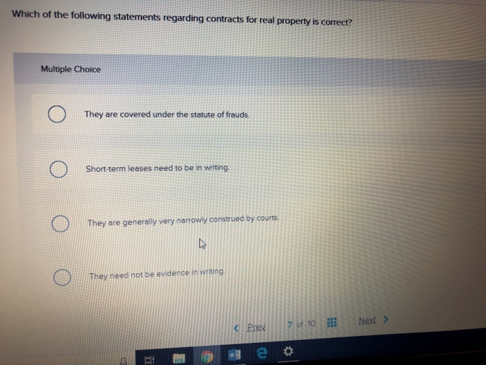 Solved Which of the following statements regarding contracts | Chegg.com