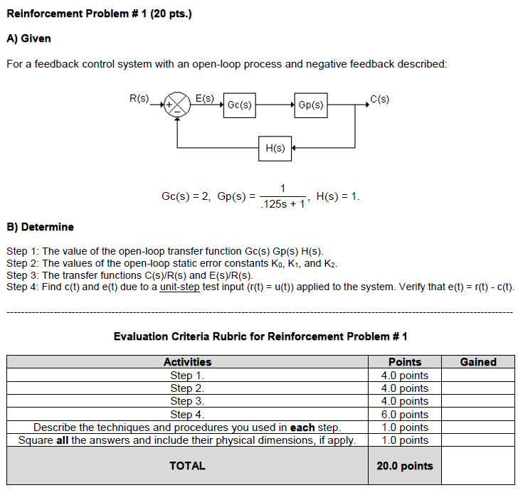 Solved Reinforcement Problem # 1 (20 pts.) A) Given For a | Chegg.com