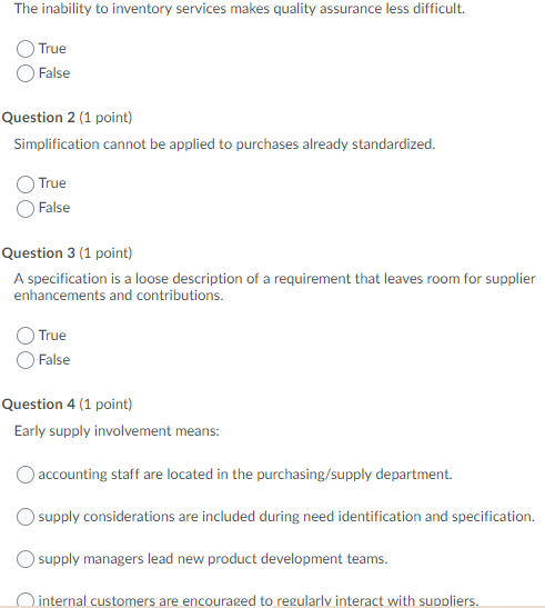 Solved The inability to inventory services makes quality | Chegg.com