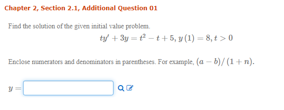 Solved Chapter 2, Section 2.1, Additional Question 01 Find | Chegg.com
