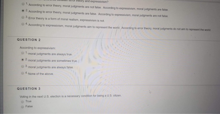 Solved What is the main difference between error theory and | Chegg.com