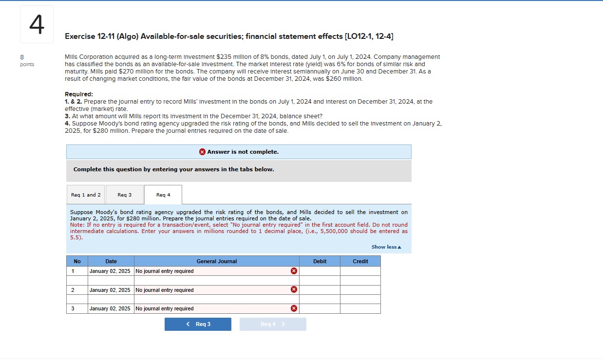 Solved Exercise 12-11 (Algo) ﻿Available-for-sale securities; | Chegg.com