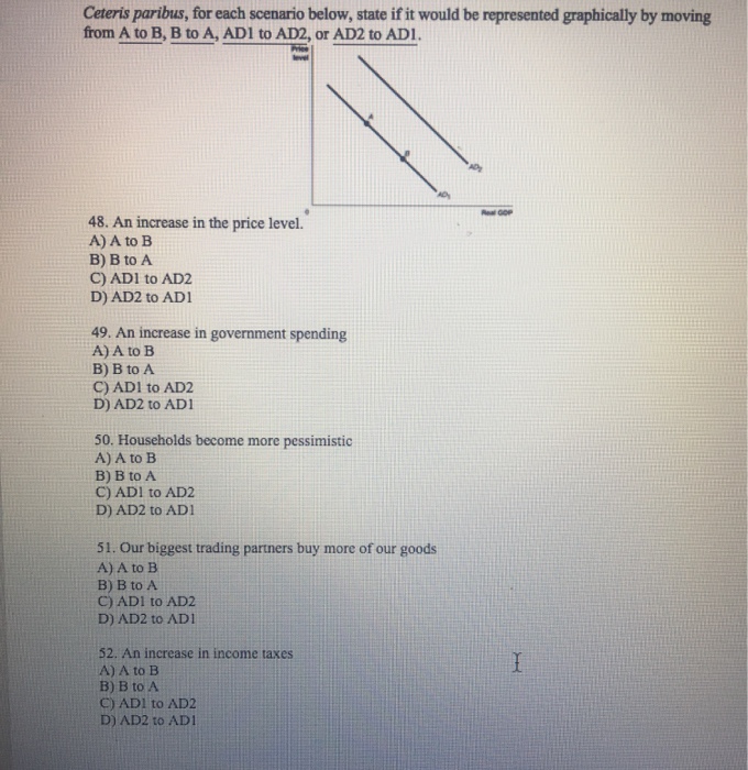 Solved Ceteris paribus, for each scenario below, state if it | Chegg.com