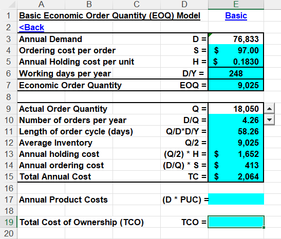 Solved Help me find TCO and anual product cost | Chegg.com