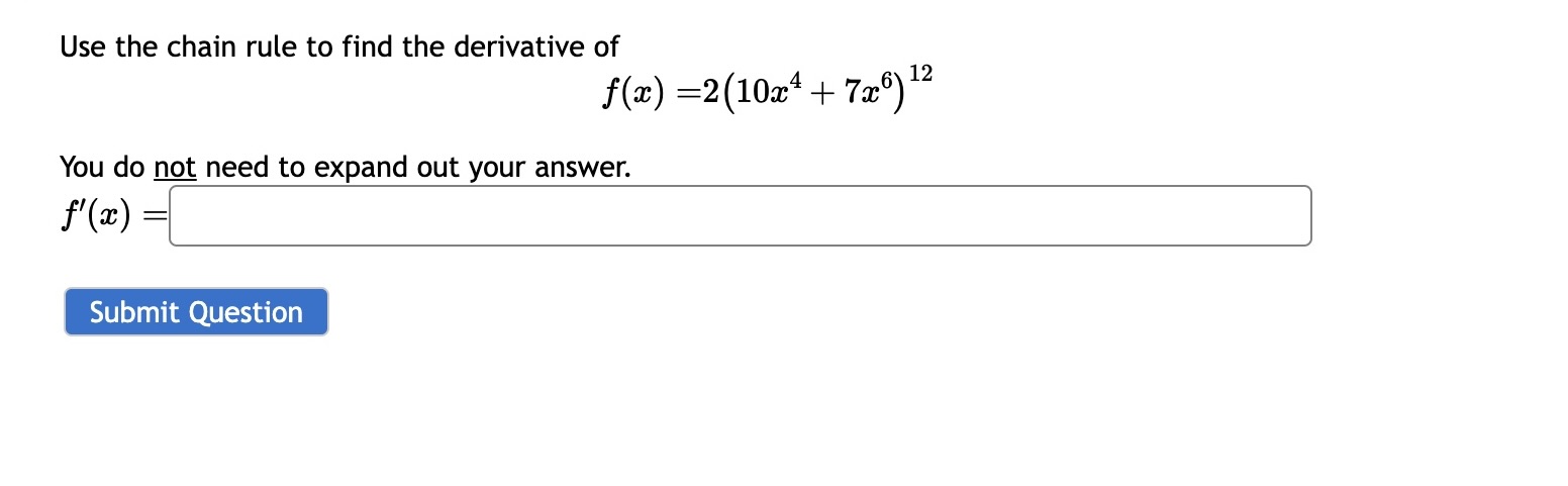 Solved Use the chain rule to find the derivative | Chegg.com
