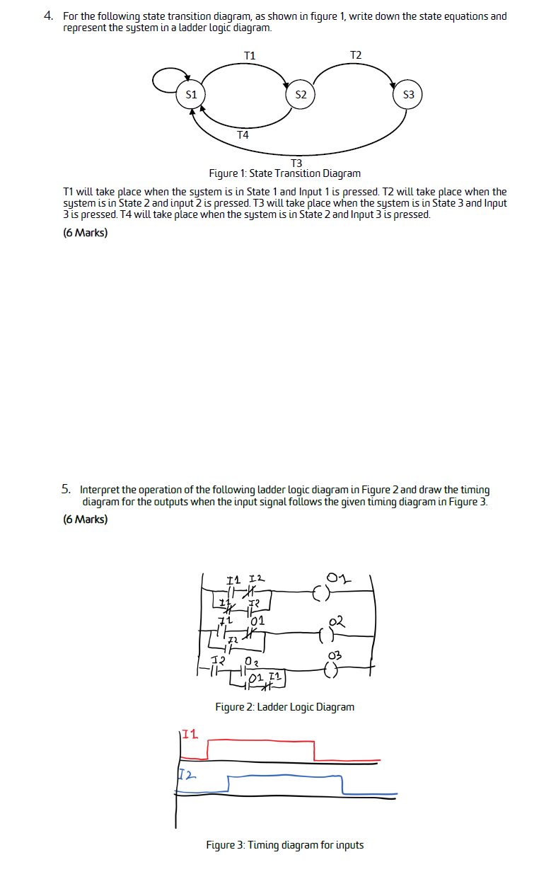 Solved 4. For the following state transition diagram, as | Chegg.com