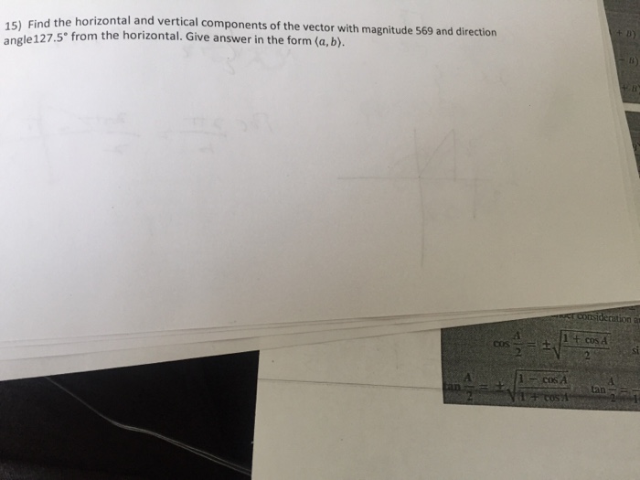 Solved Find the horizontal and vertical components of the | Chegg.com