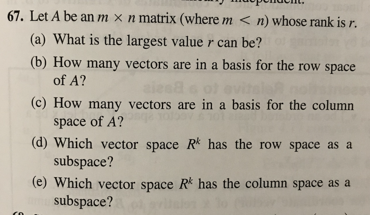 Solved 67. Let A be an m x n matrix (where m | Chegg.com
