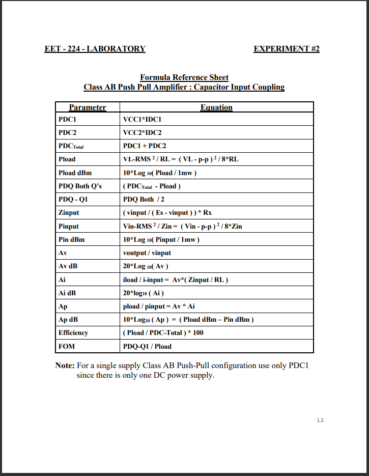 EET - 224 - LABORATORY EXPERIMENT #2 Capacitor | Chegg.com